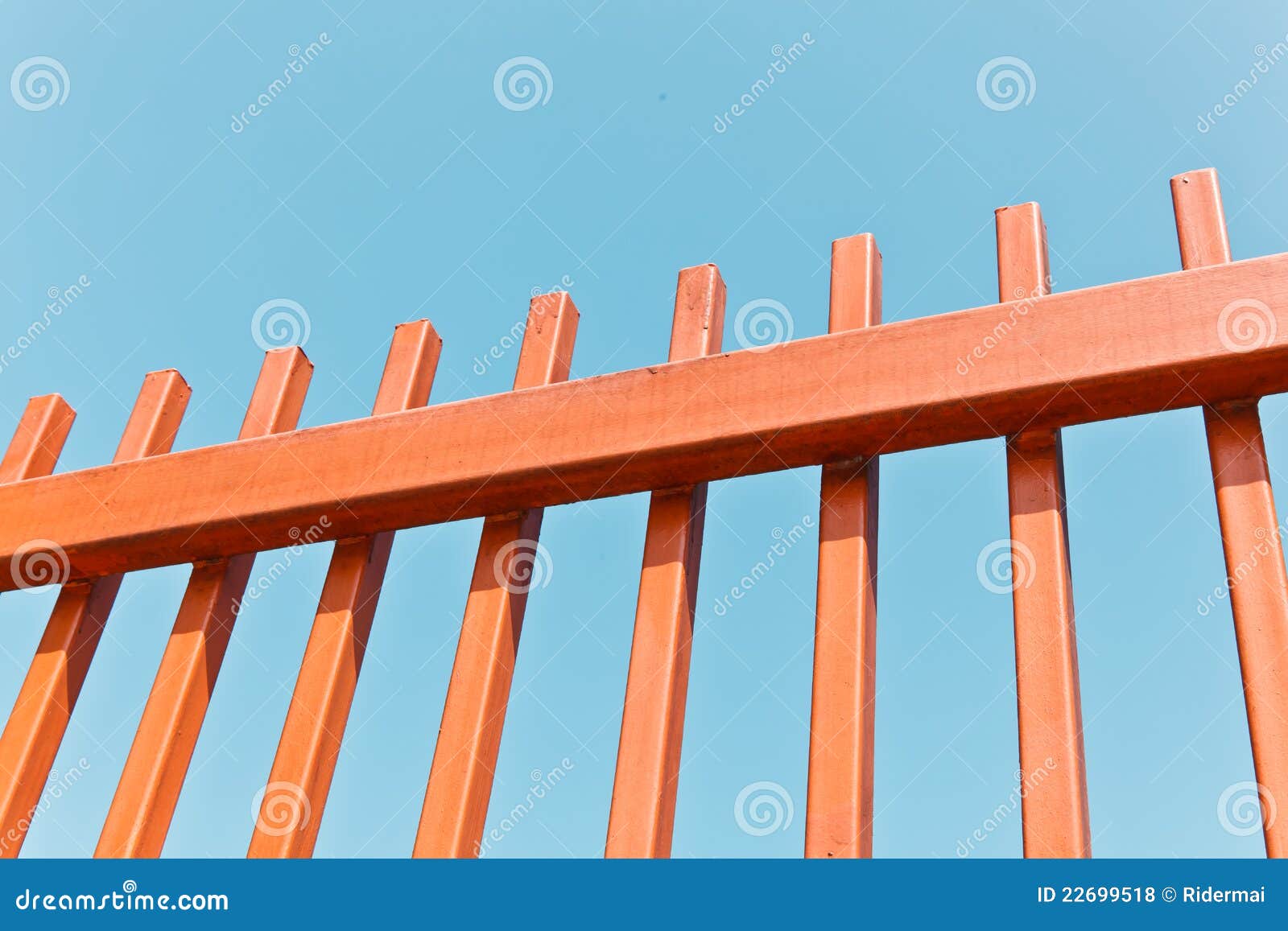 The Orange Metallic Fence stock photo. Image of secure - 22699518
