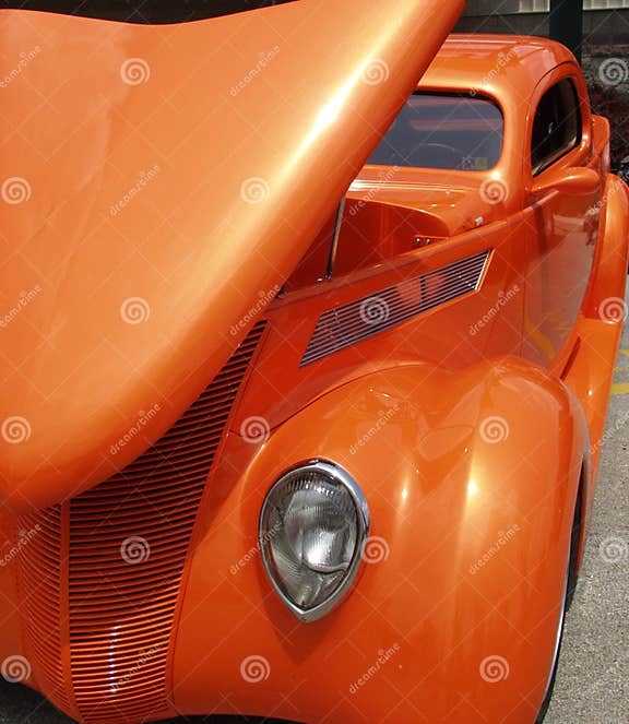 Orange Metallic Hot Rod stock photo. Image of grill, orange - 72764