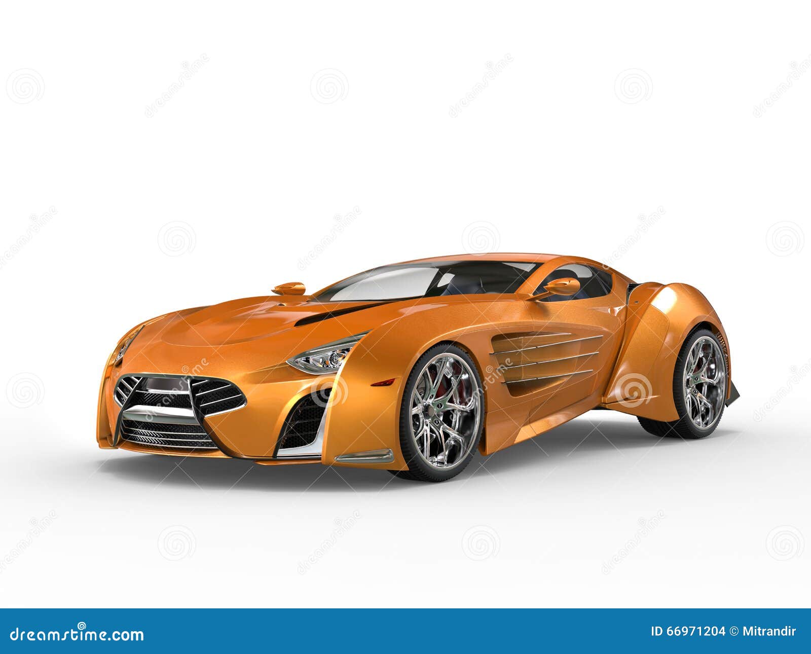 Orange metallic supercar stock illustration. Illustration of race ...