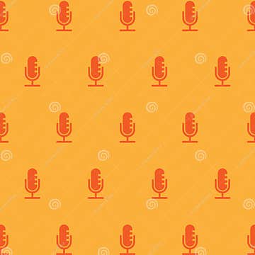 Orange Microphone Seamless Pattern, Vector Illustration Stock Vector ...