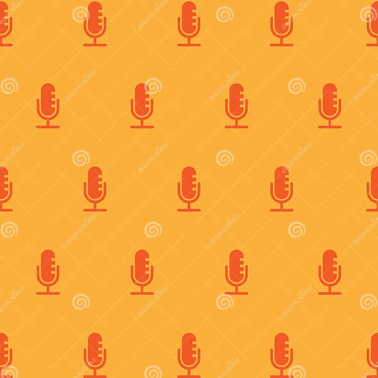 Orange Microphone Seamless Pattern, Vector Illustration Stock Vector ...