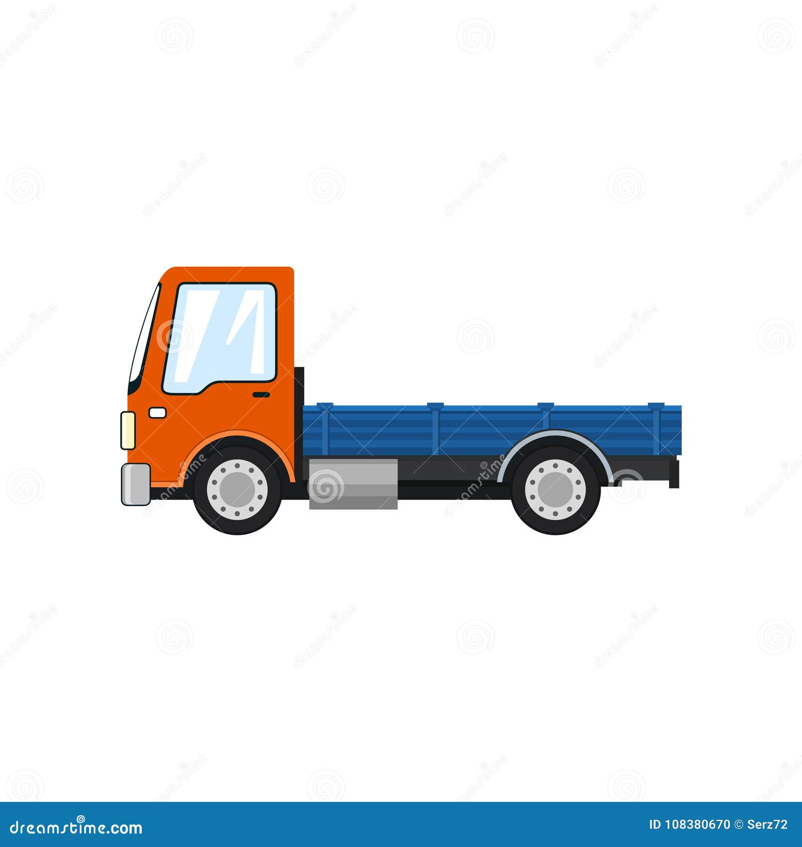 Orange Mini Lorry without Load Stock Vector - Illustration of orange ...