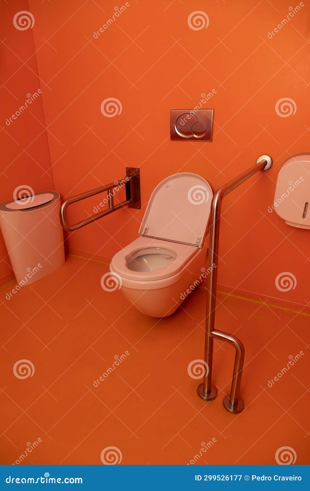 Orange Modern Bathroom for the Disabled Stock Image - Image of bath ...