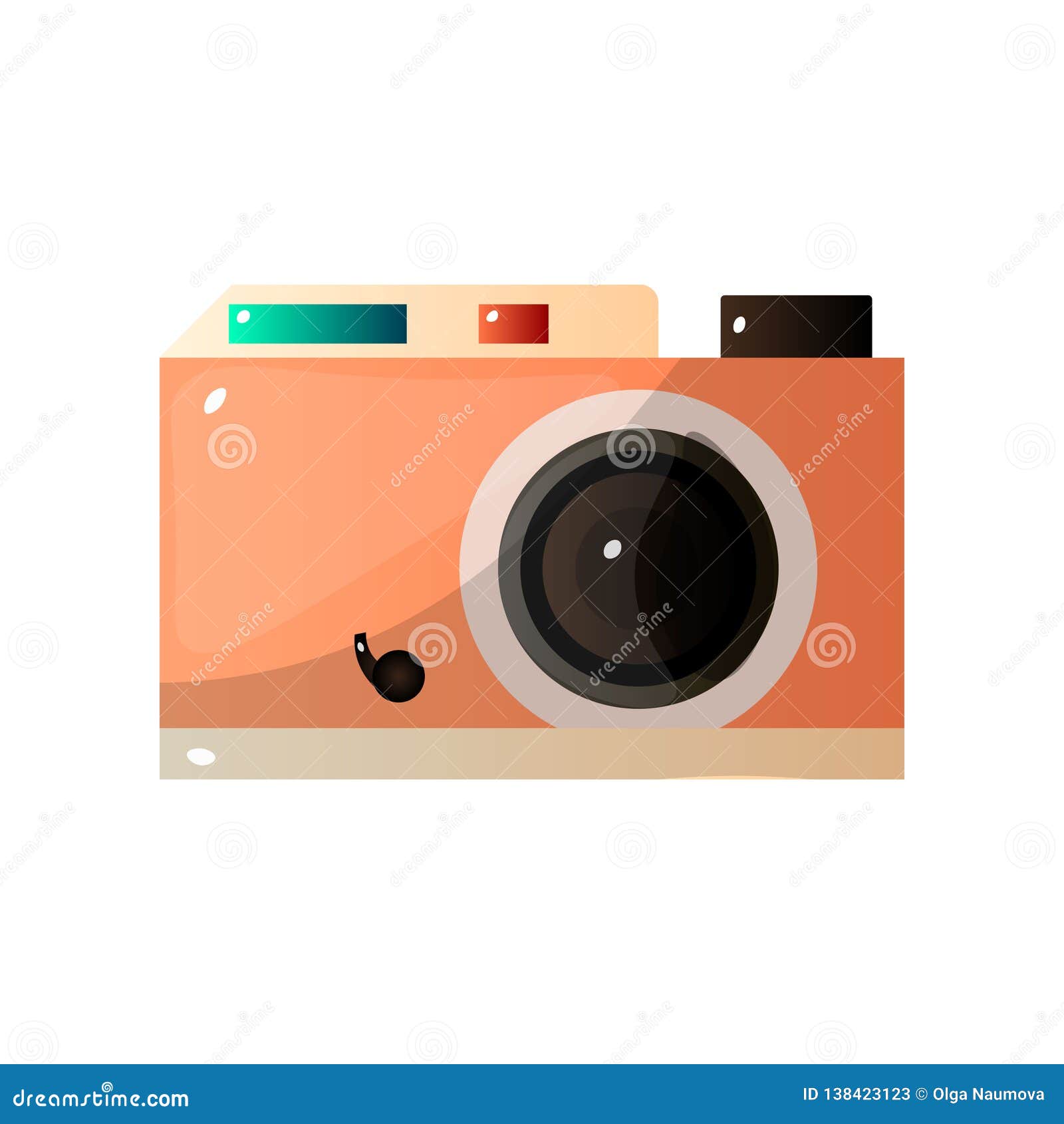 Orange Modern Digital Photo Camera Vector Illustration Stock ...