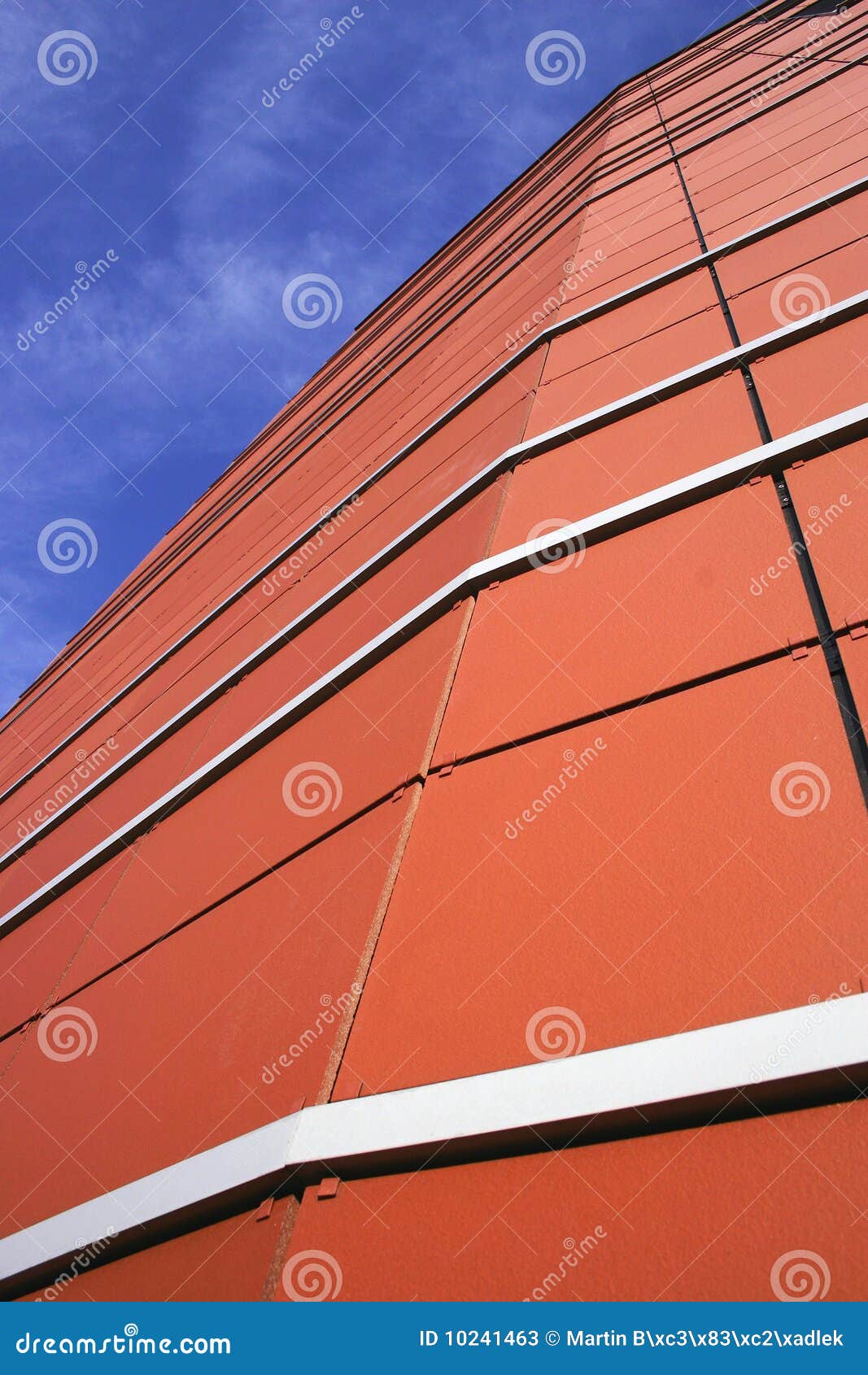 Orange modern facade stock image. Image of construction - 10241463