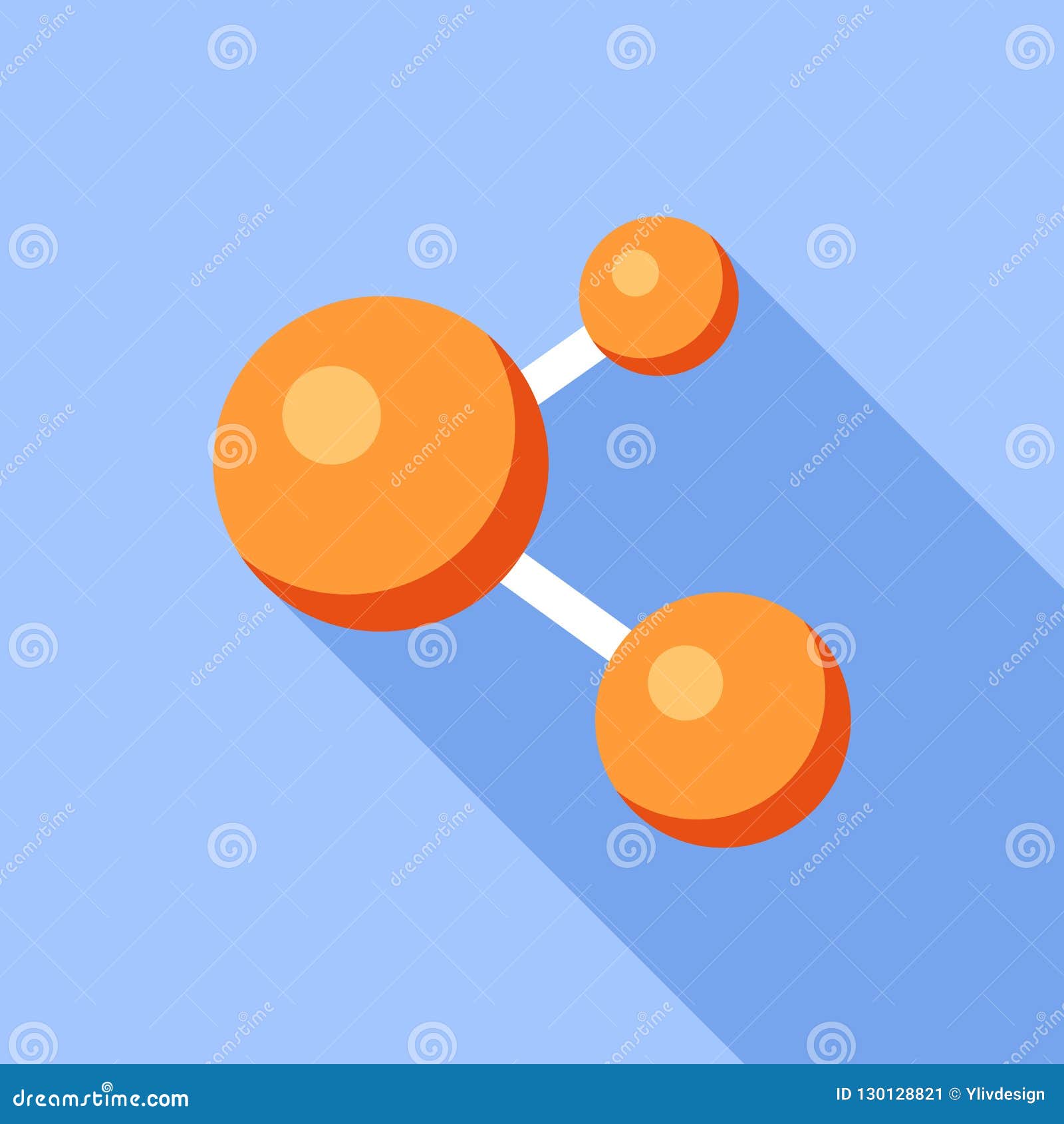Orange Molecule Icon, Flat Style Stock Vector - Illustration of ...