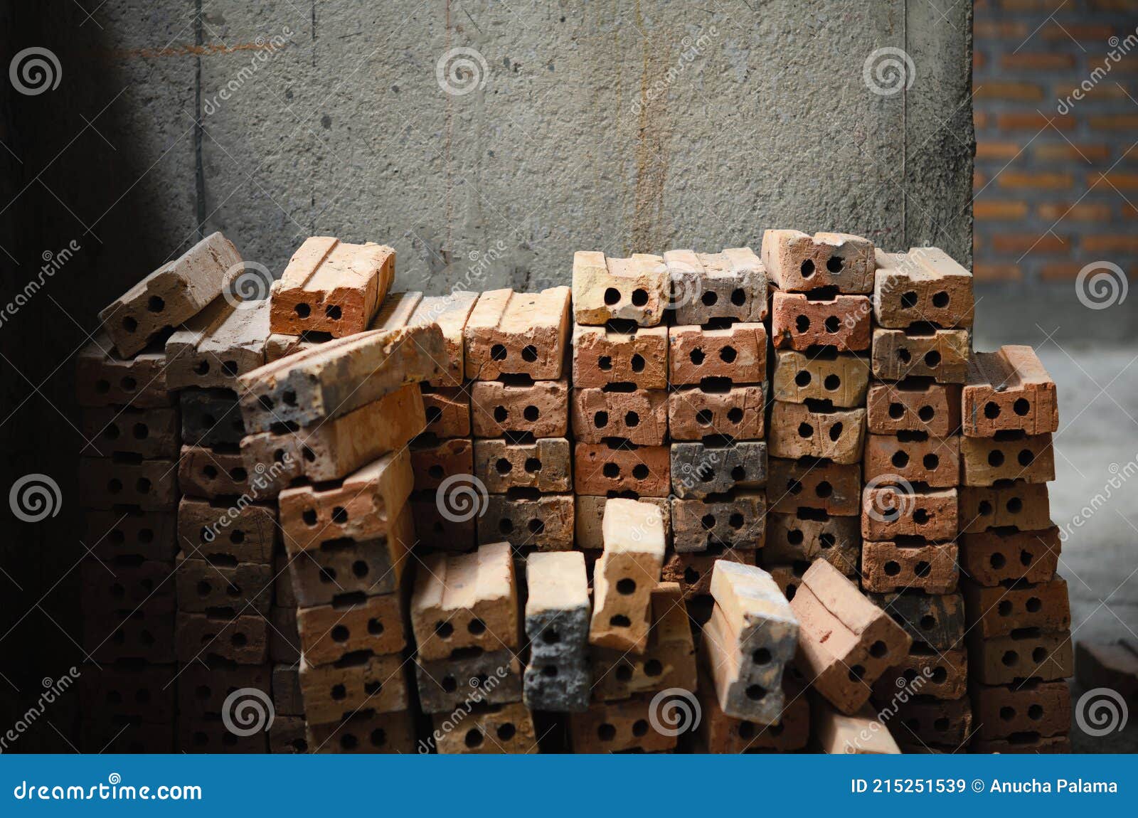Orange Mon Bricks that Stacked Container for Use in Construction ...