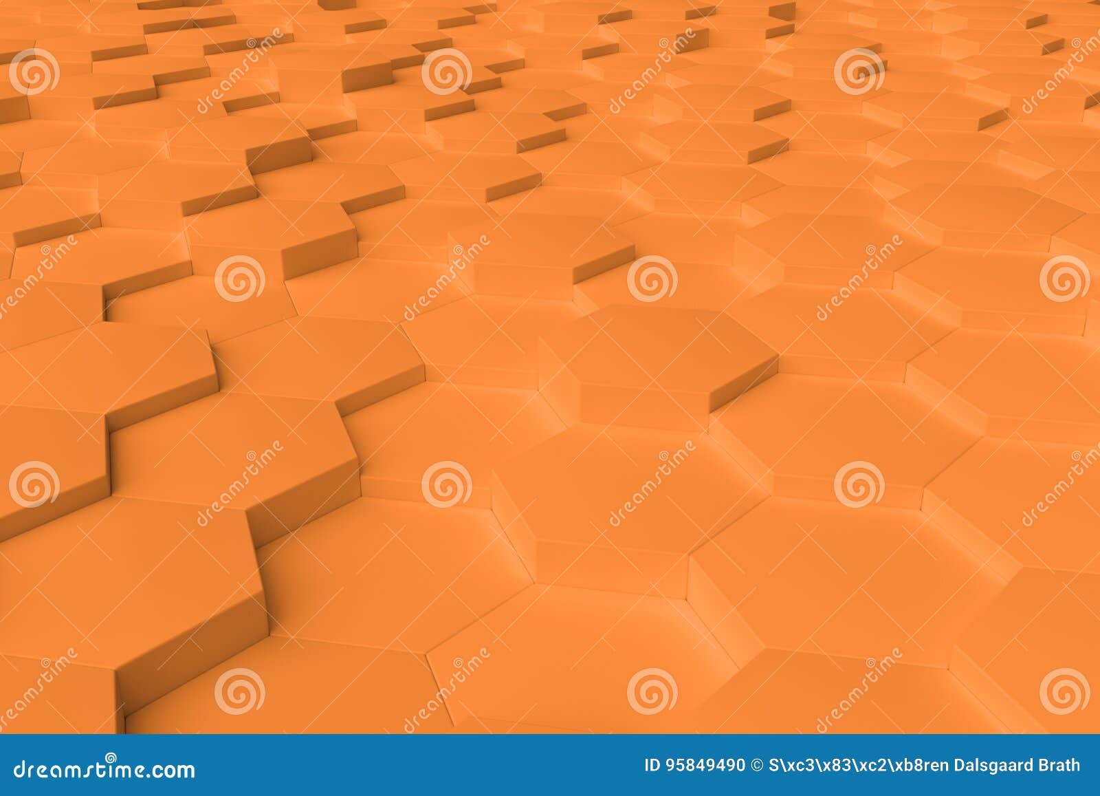 Orange Monochrome Hexagon Tiles Abstract Background Stock Illustration ...