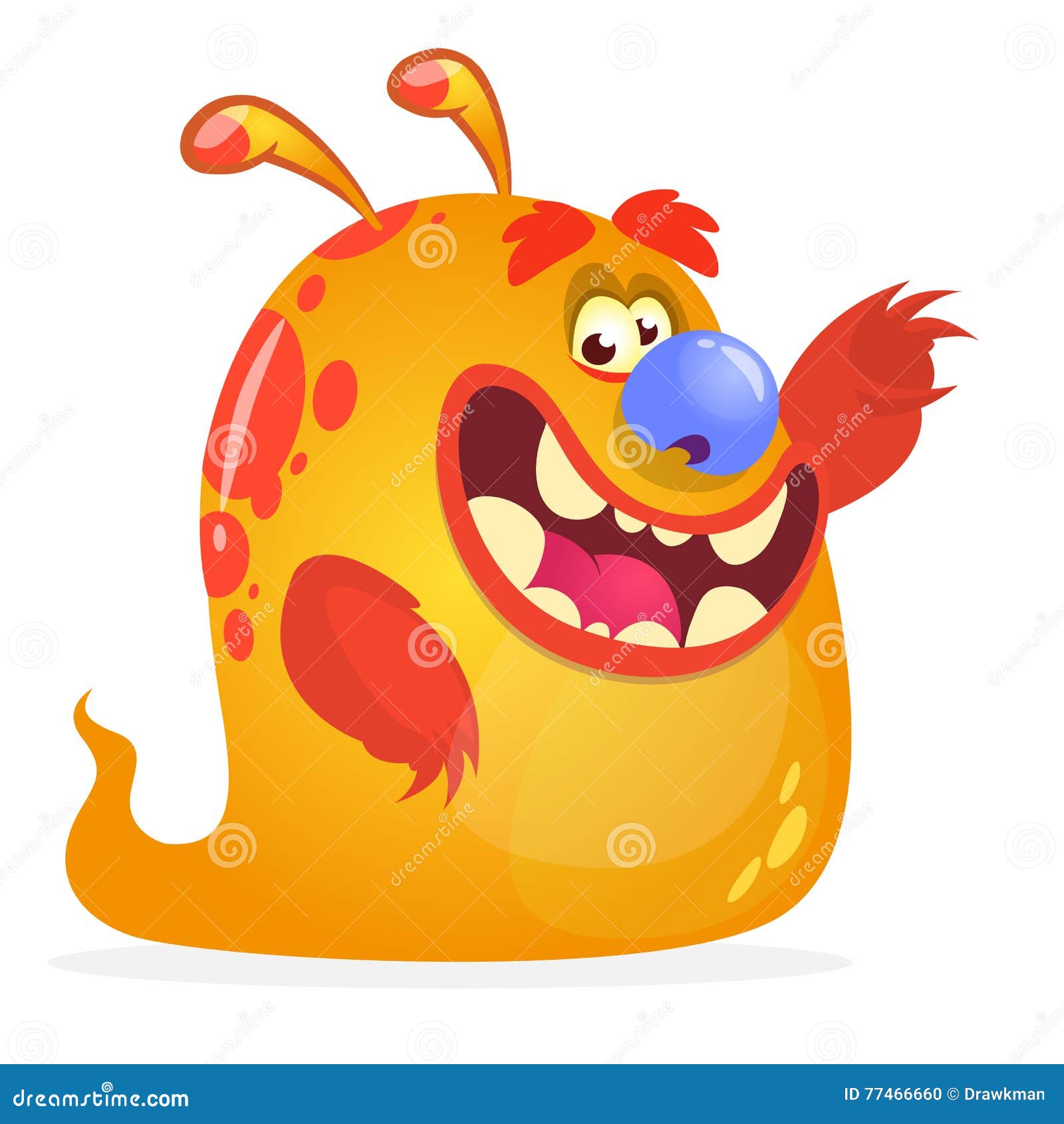 Orange Monster Cartoon. Halloween Vector Character. Stock Vector ...