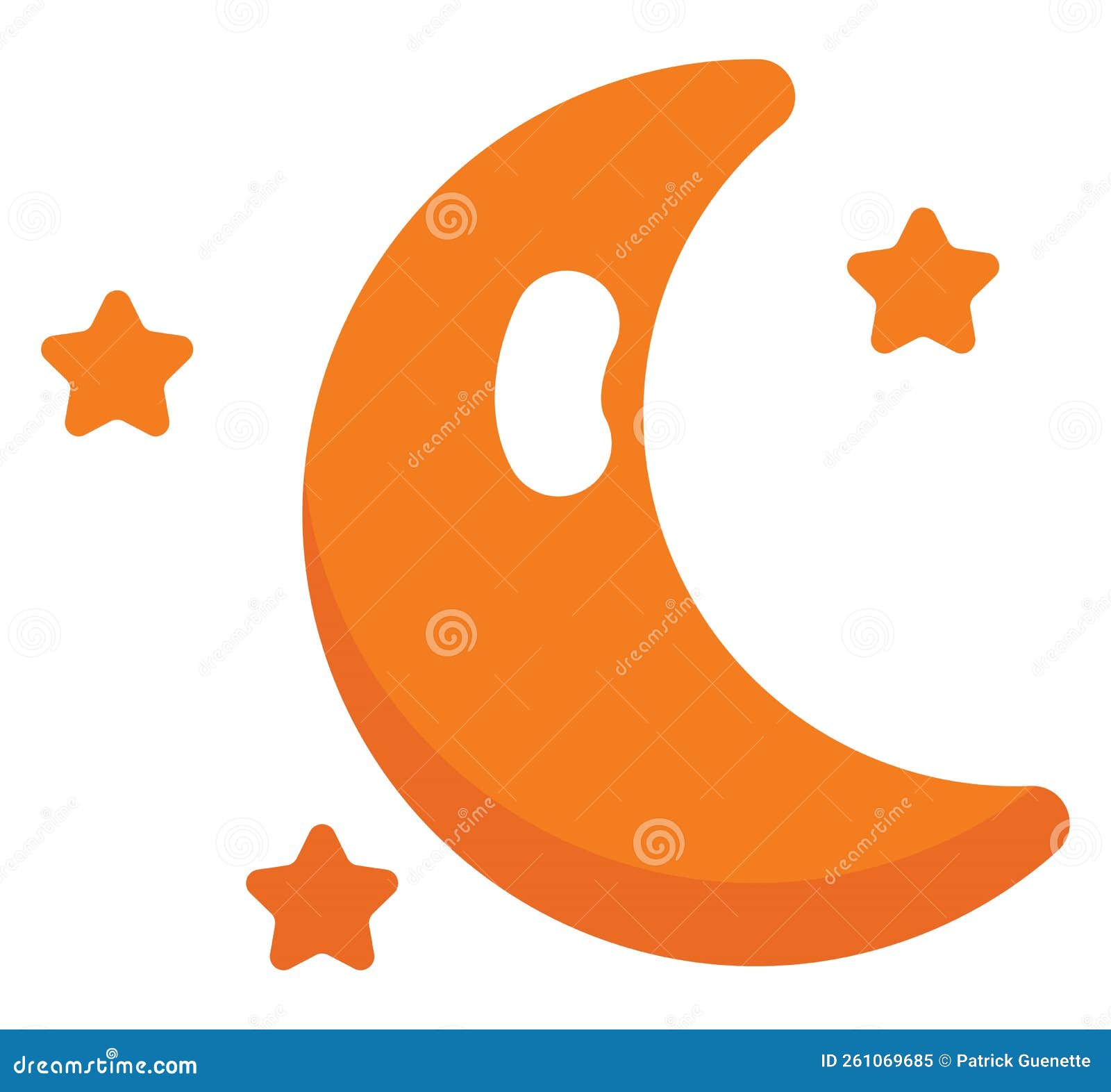 Orange moon, icon stock vector. Illustration of october - 261069685