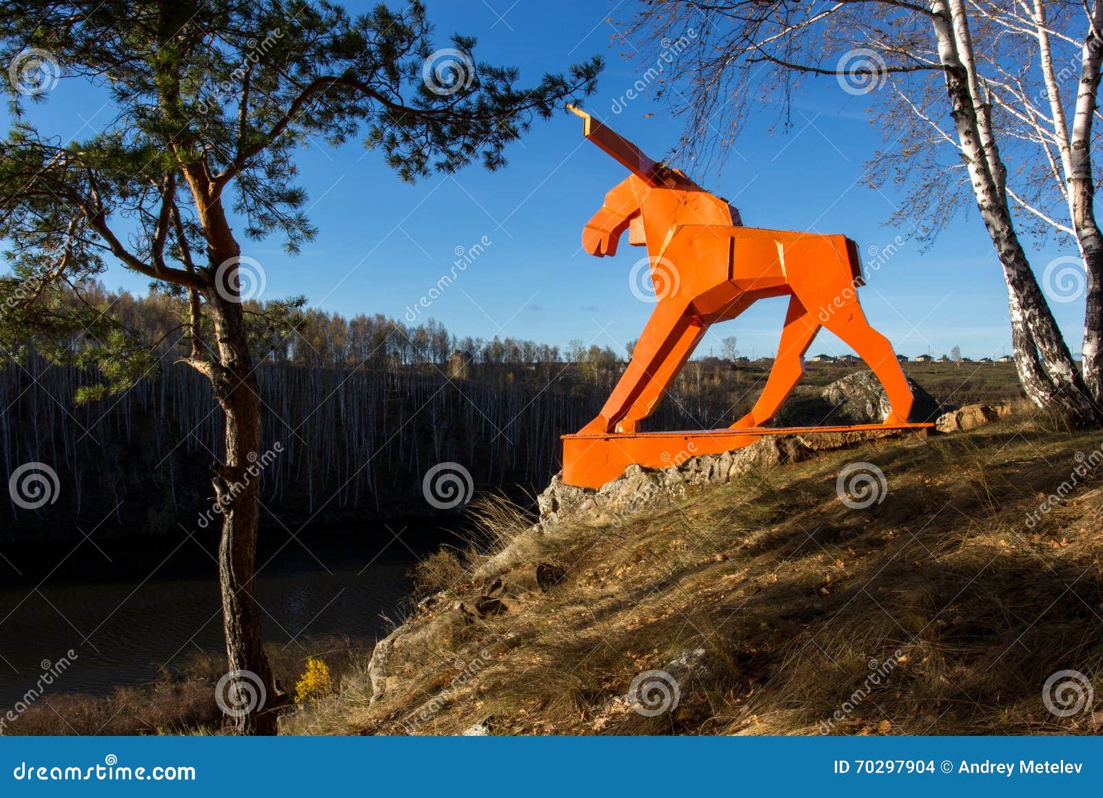 Orange moose stock photo. Image of design, sculpture - 70297904