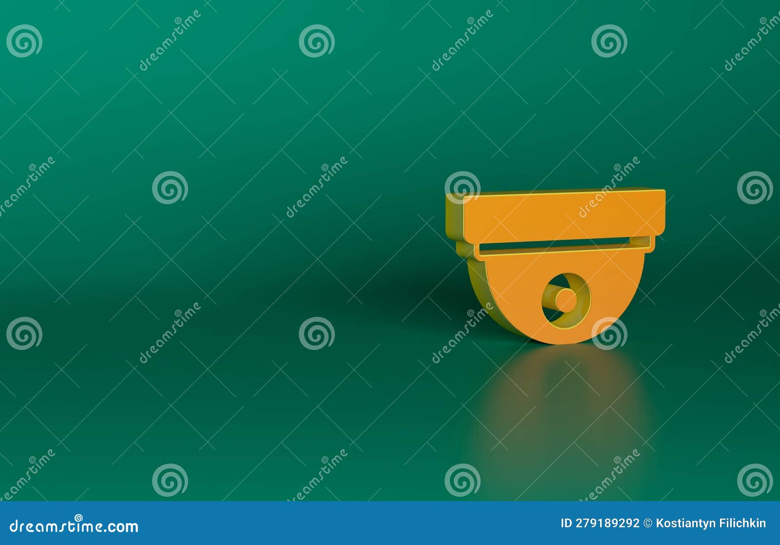Orange Motion Sensor Icon Isolated on Green Background. Minimalism ...