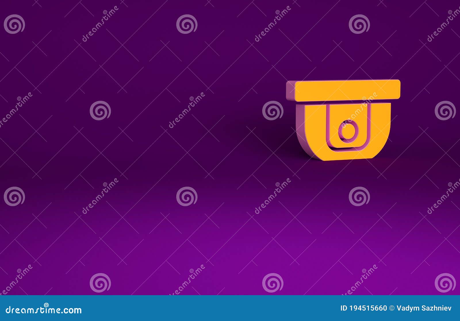 Orange Motion Sensor Icon Isolated on Purple Background. Minimalism ...