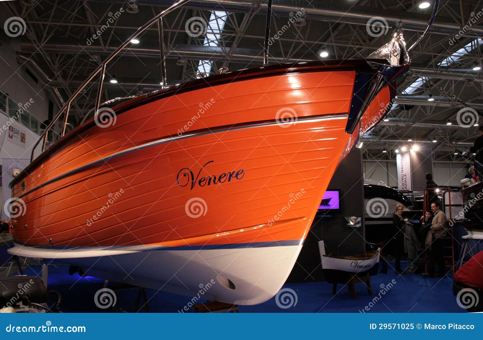 Orange motor yacht editorial image. Image of private - 29571025