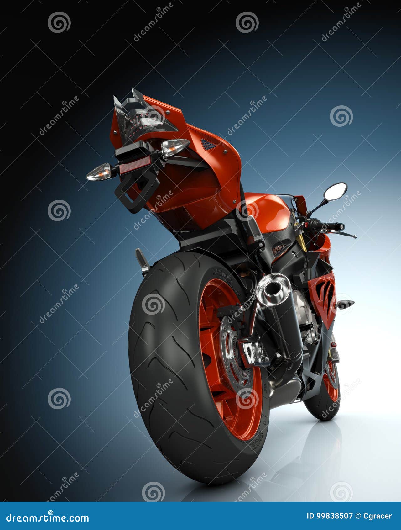 Orange motorcycle stock illustration. Illustration of orange - 99838507