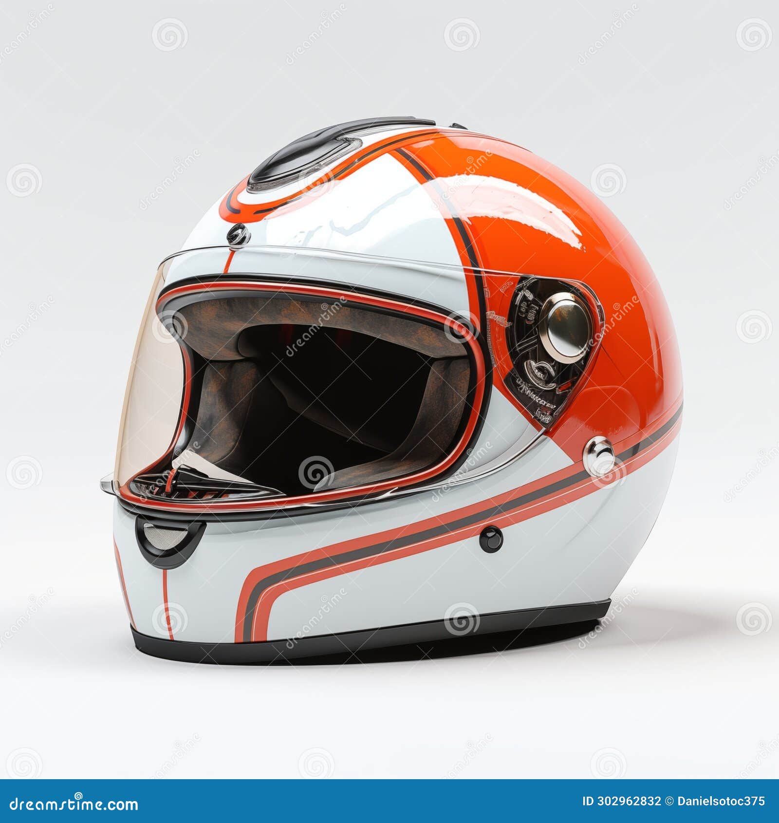 Orange Motorcycle Helmet stock photo. Image of protective - 302962832