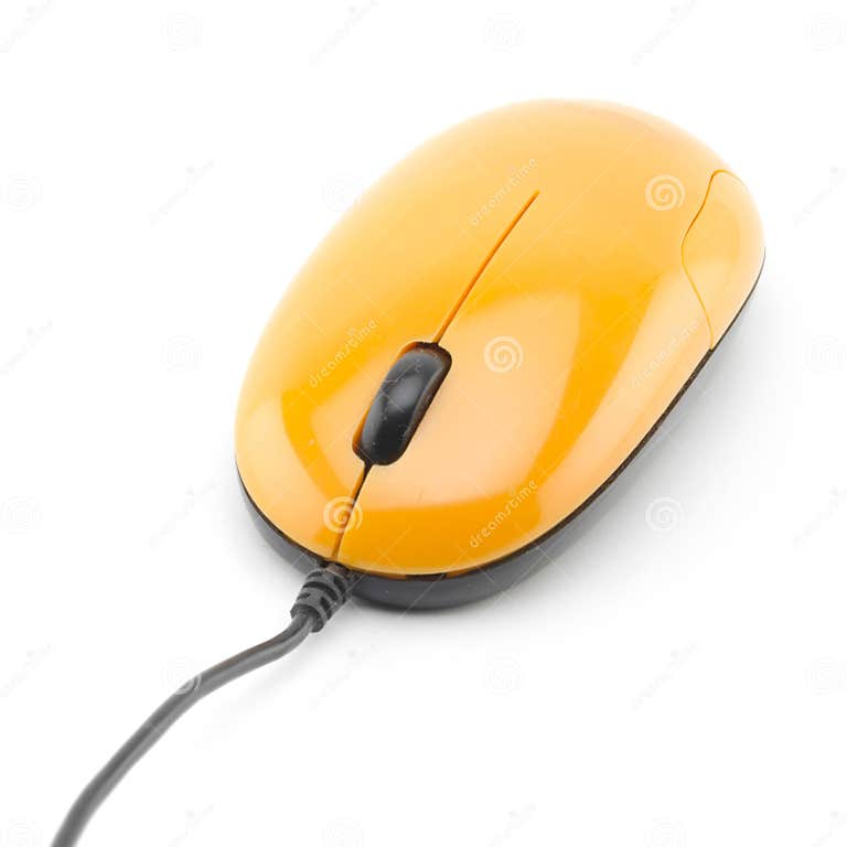 Orange Mouse Isolated on White Stock Photo - Image of keyboard ...