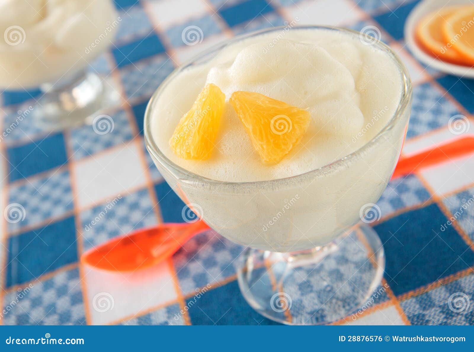 Orange mousse in a glass stock photo. Image of white - 28876576