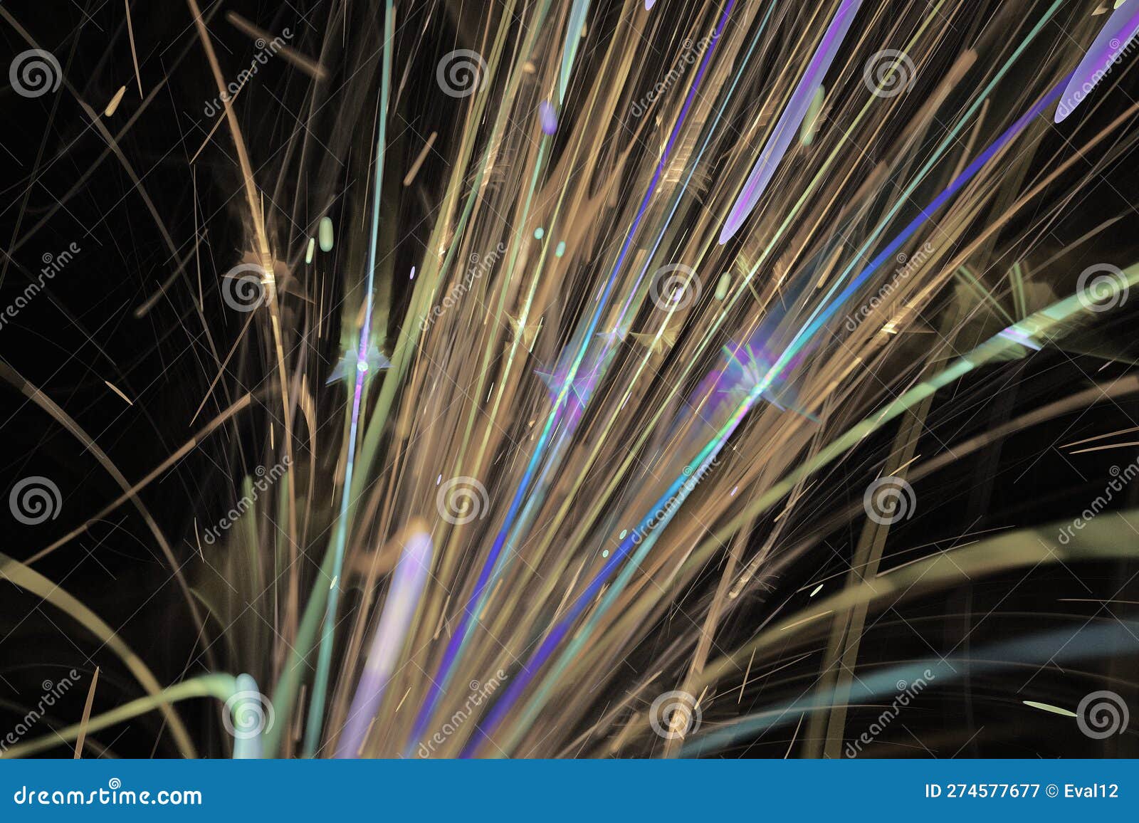 Orange Multi-colored Pattern of Curved Vertical Rays on a Black ...