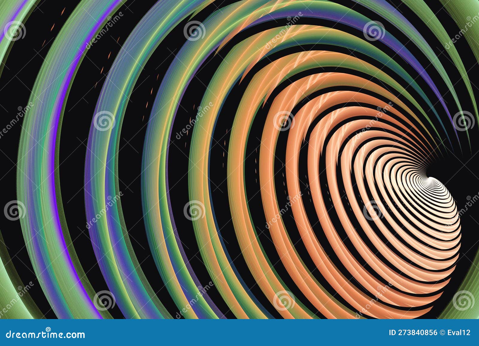Orange Multi-colored Swirling Pattern of Crooked Waves on a Black ...