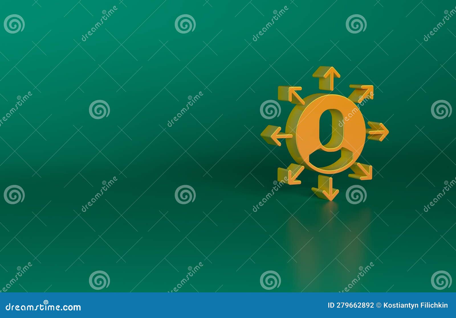 Orange Multitasking Manager Working Icon Isolated on Green Background ...