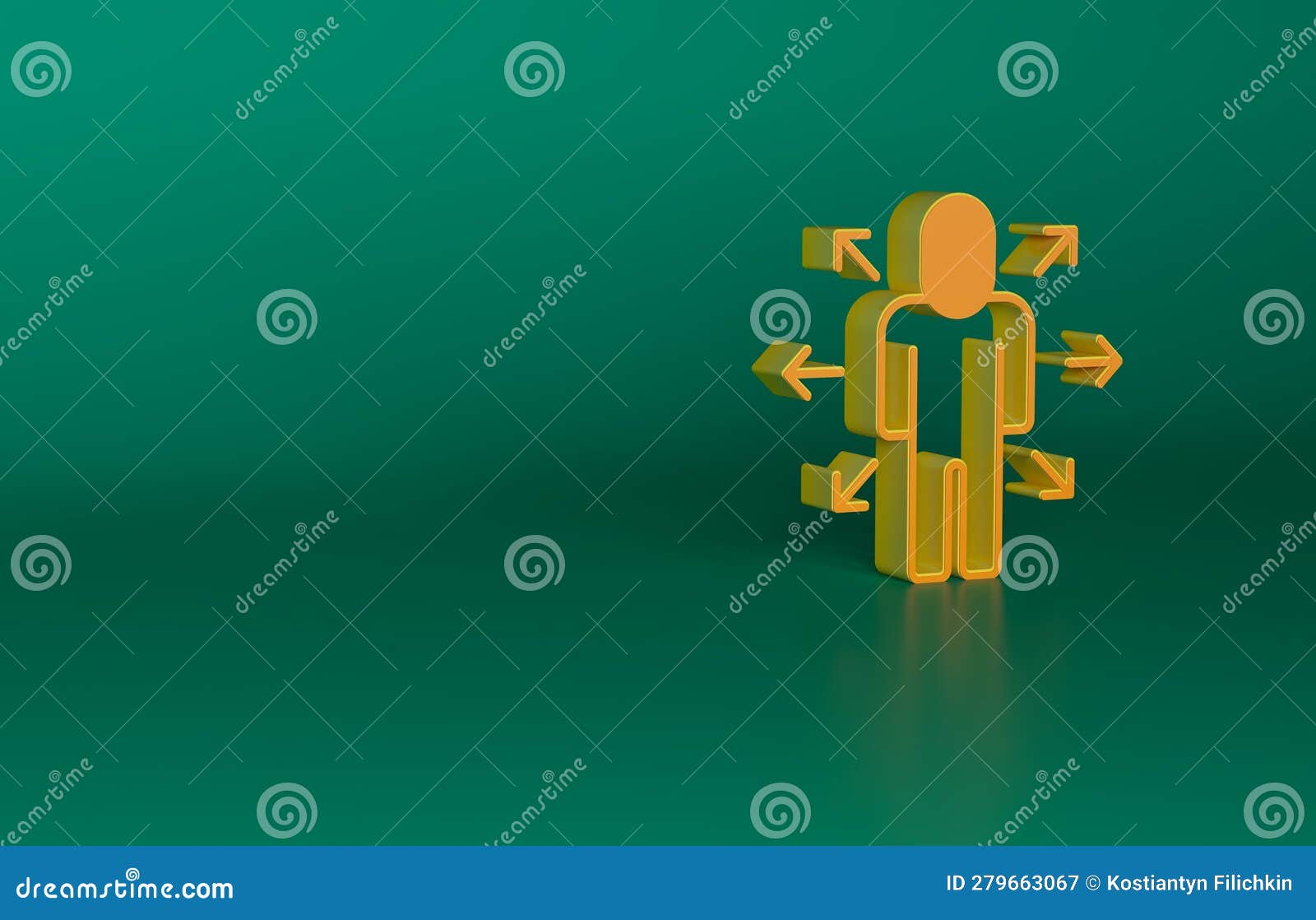 Orange Multitasking Manager Working Icon Isolated on Green Background ...
