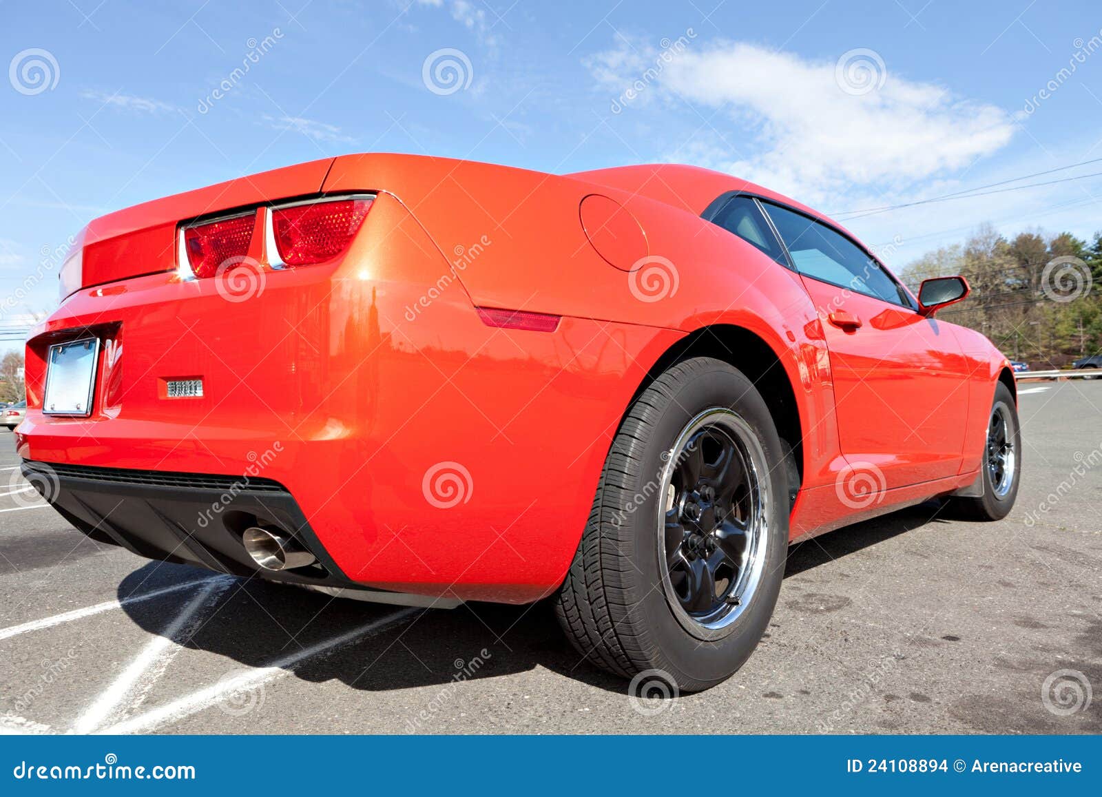 Orange Muscle Car stock photo. Image of automobile, shiny - 24108894
