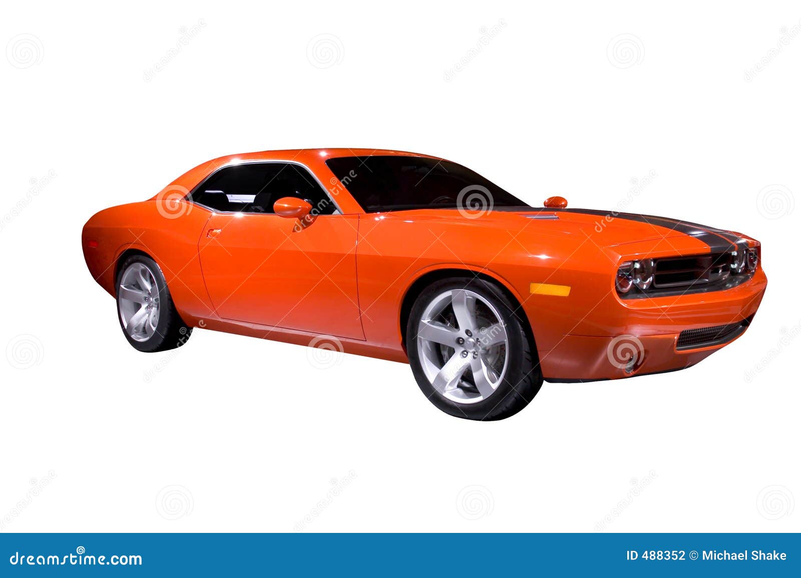Orange Muscle Car stock photo. Image of curves, vehicles - 488352
