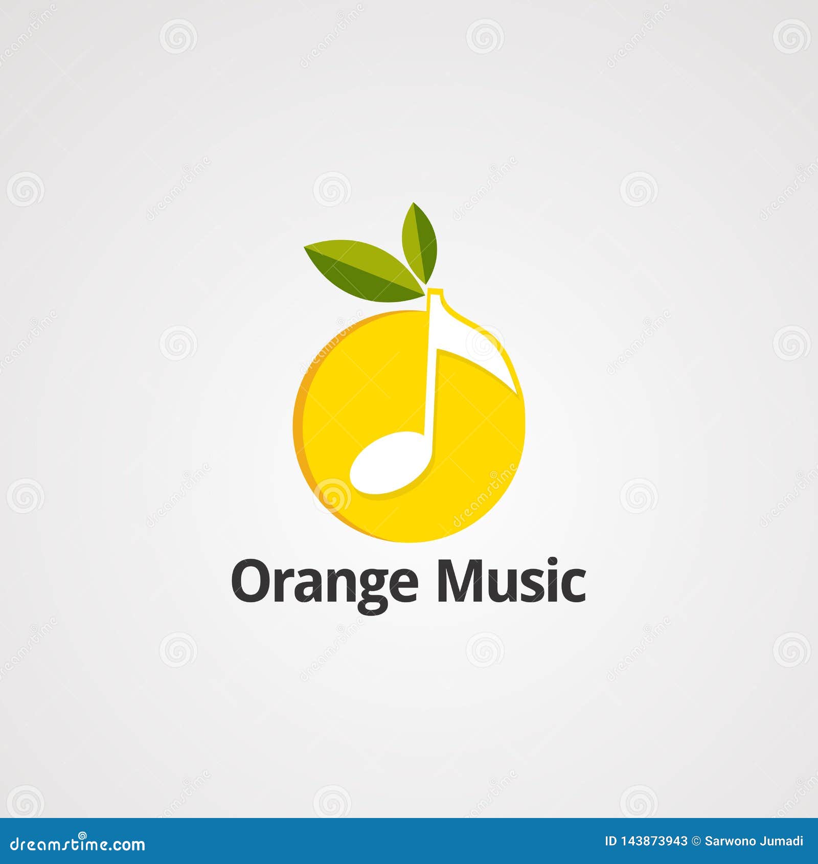 Orange Music Logo Vector, Icon, Element, and Template Stock Vector ...