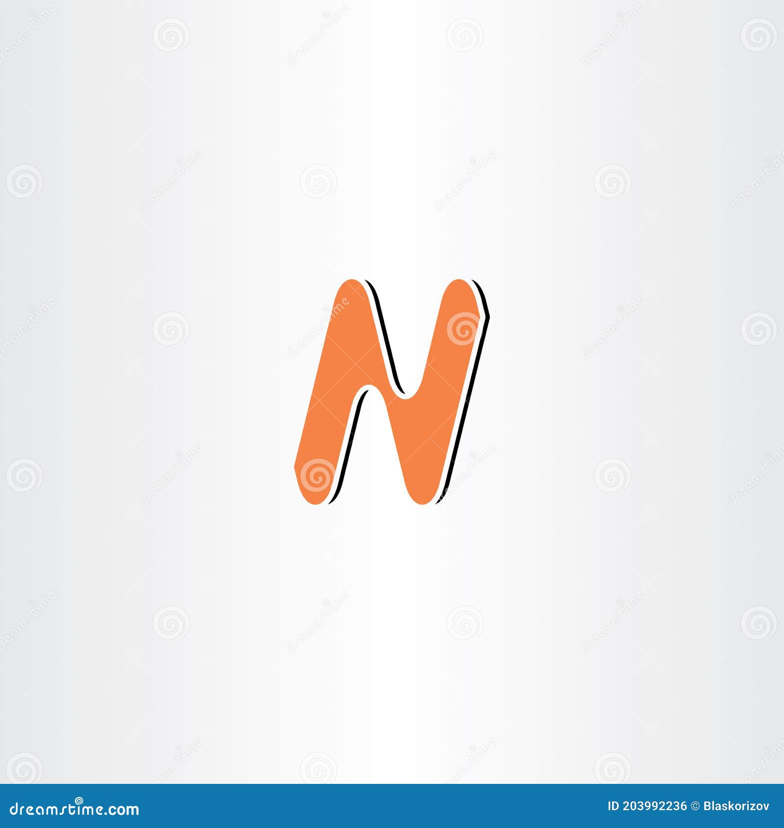 Orange N Letter Icon Symbol Stock Vector - Illustration of emblem ...