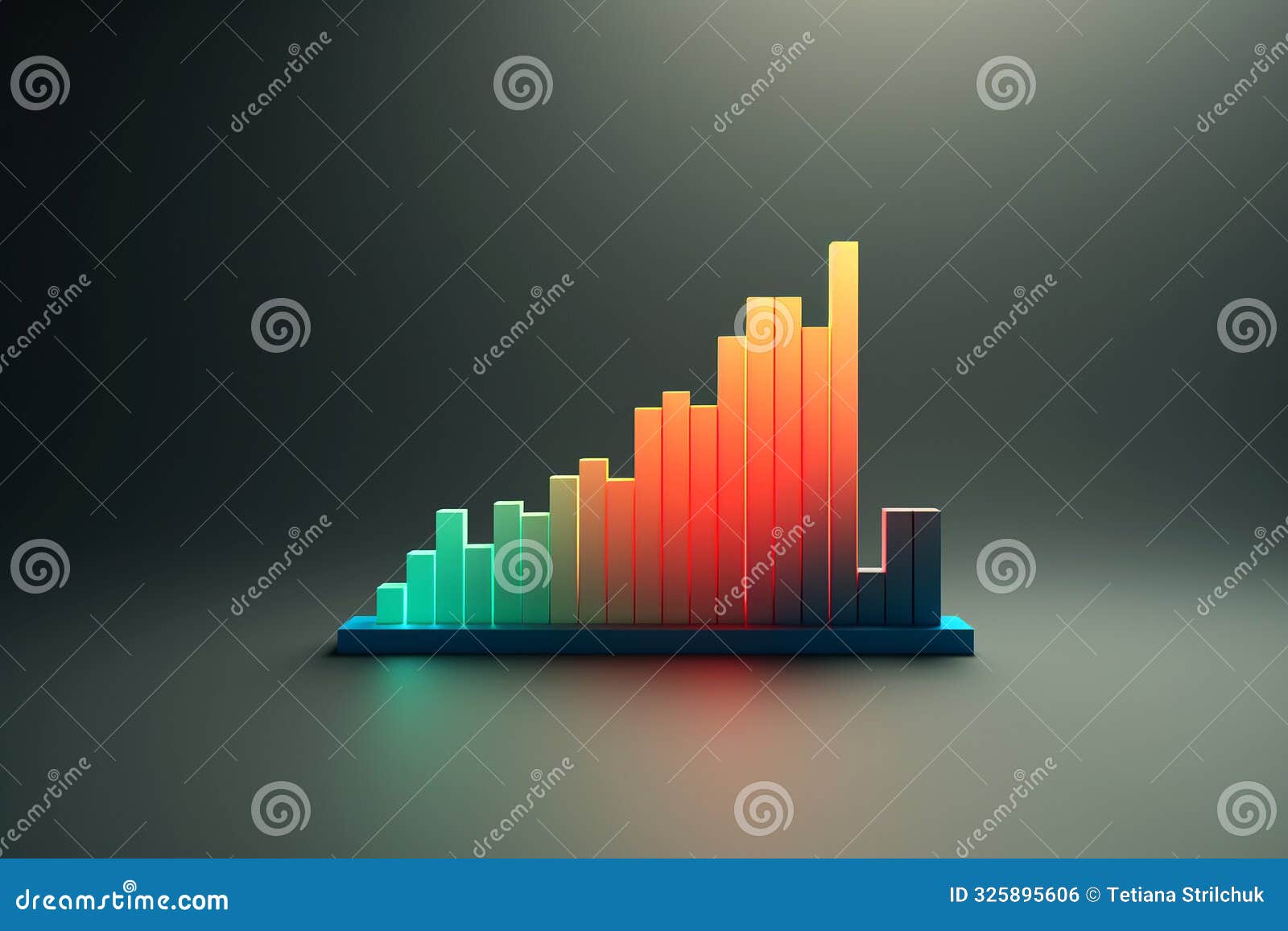 Orange Neon Graph Showcasing Infographics and Data in an Isometric Tech ...