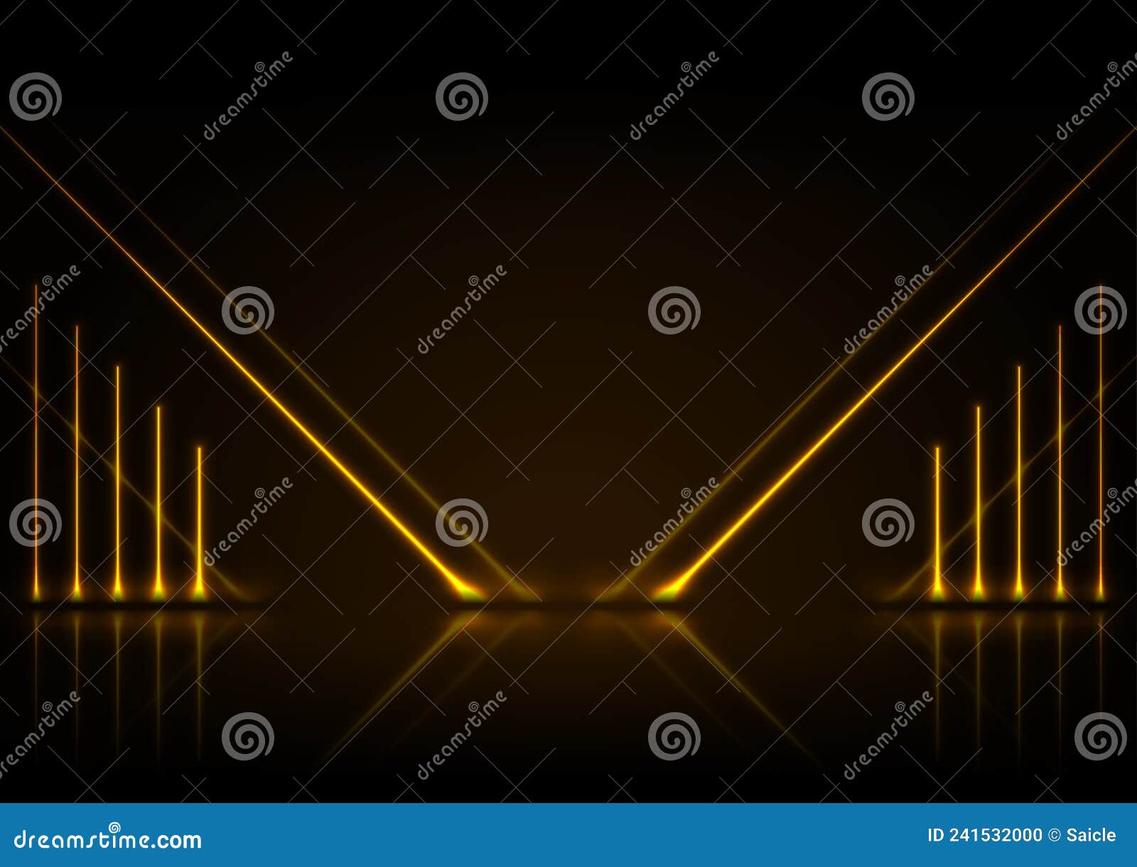 Orange Neon Lines Abstract Technology Background Stock Vector ...