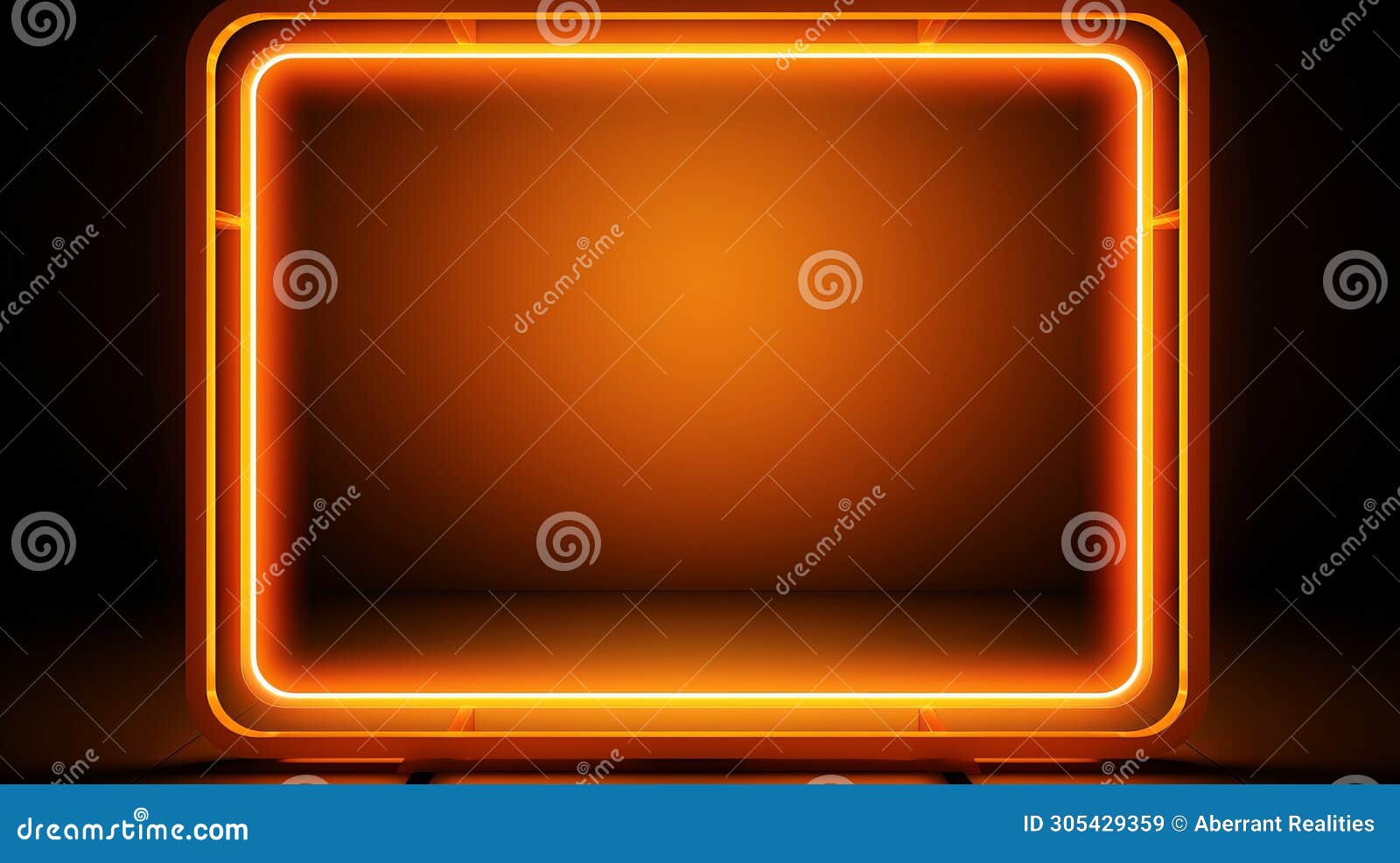 An Orange Neon Sign on a Black Background Stock Illustration ...