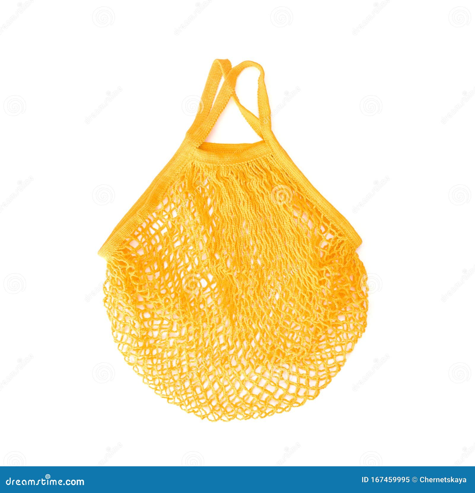 Orange Net Bag on White, Top View Stock Image - Image of sack, ecology ...