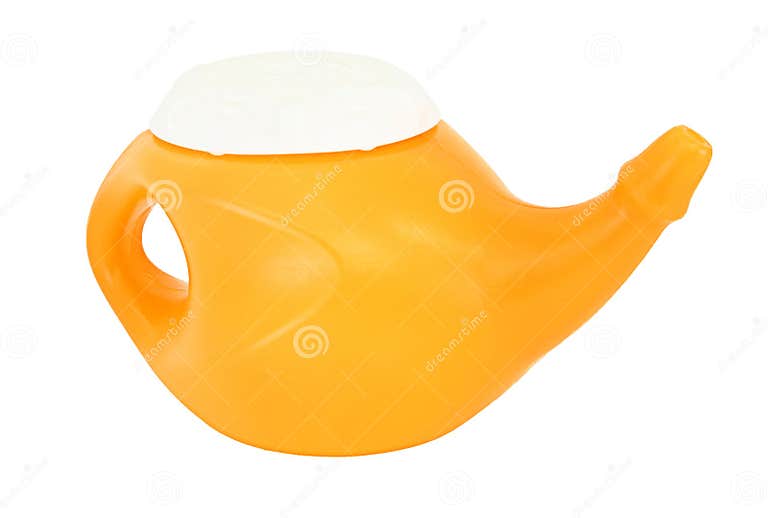 Orange Neti Pot stock photo. Image of object, saline - 30953182