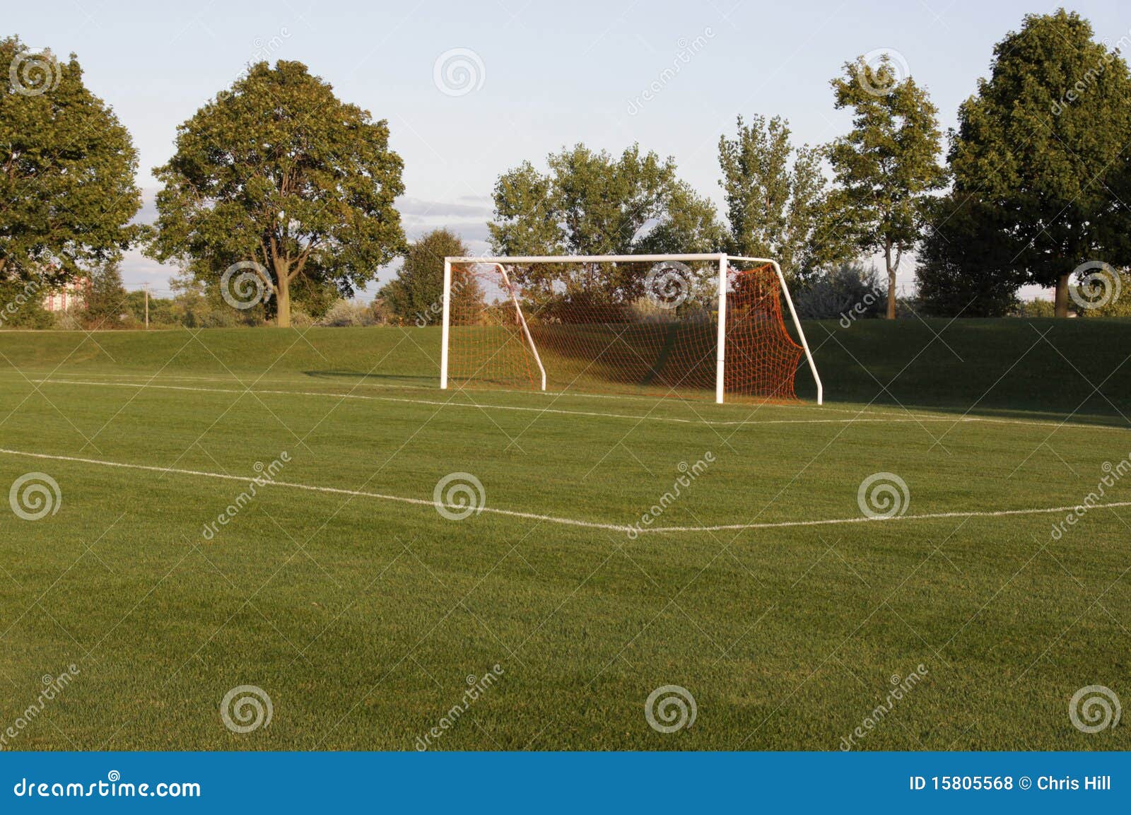 Orange Netting Soccer Goal stock photo. Image of games - 15805568