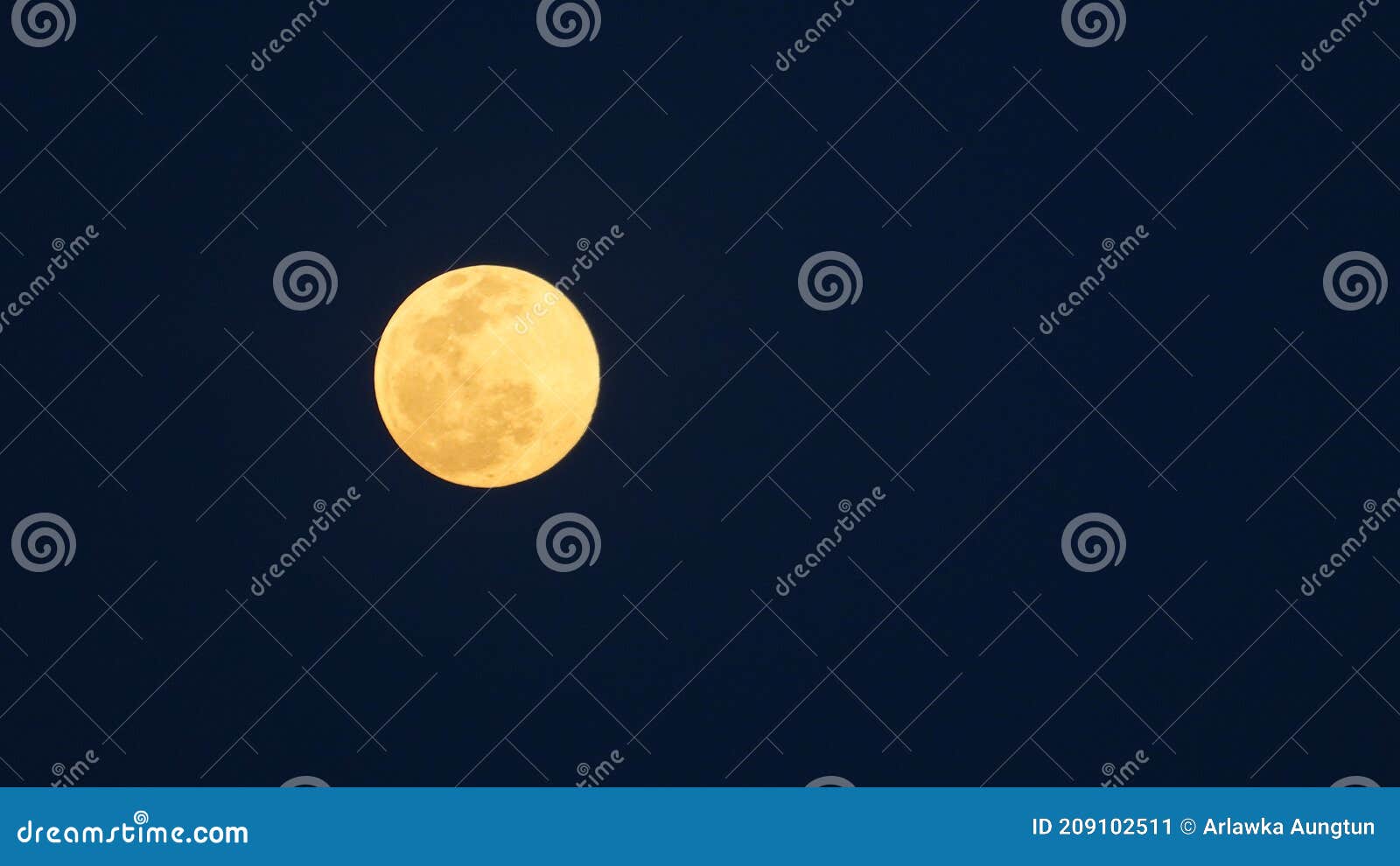 Orange Night Moon in the Black Background Stock Image - Image of ...