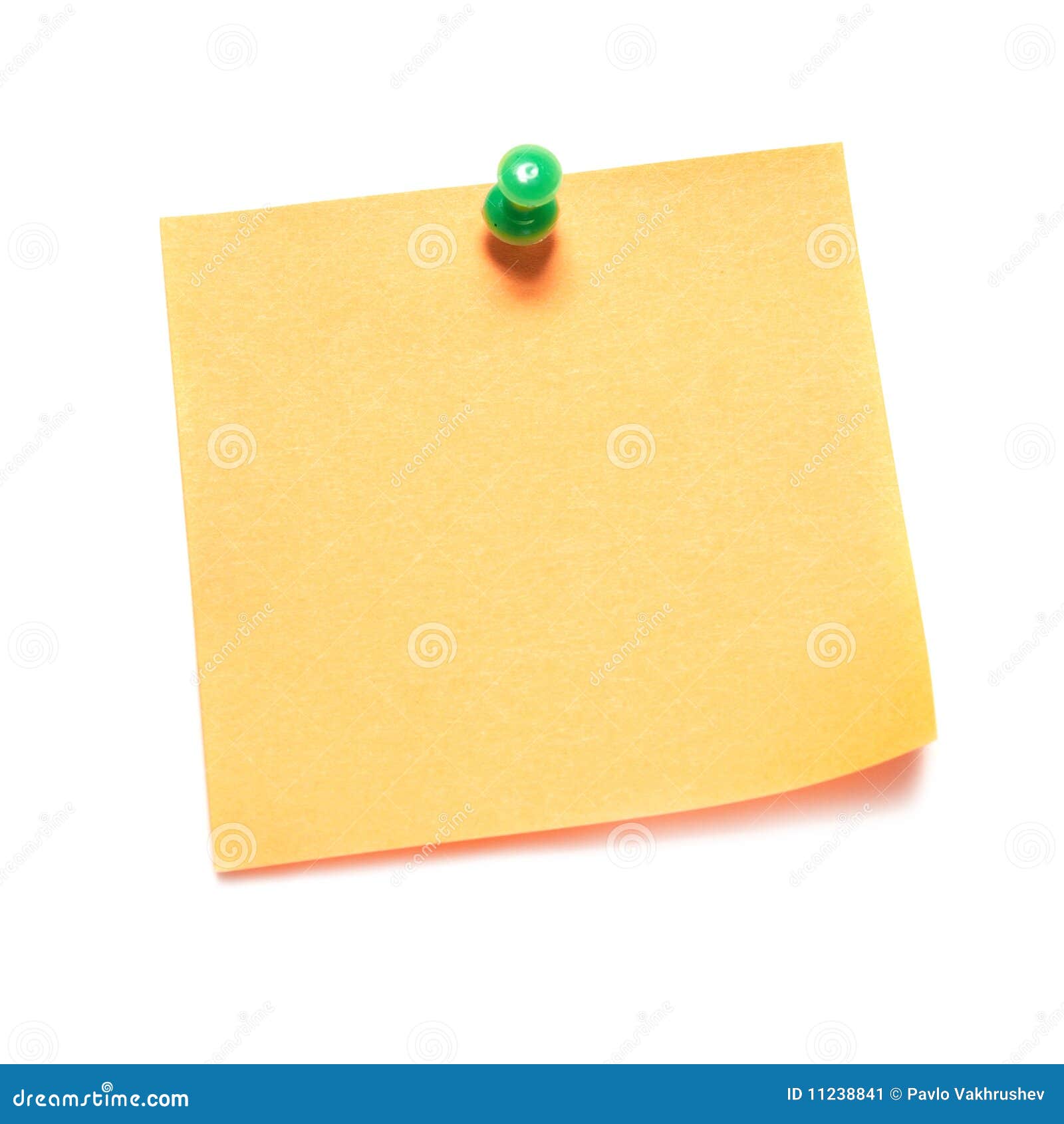 Orange note with tack stock image. Image of organize - 11238841