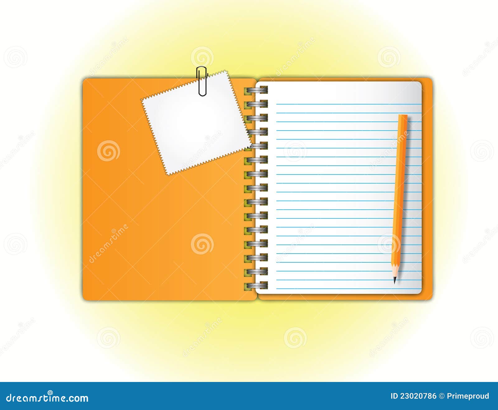 Orange notebook stock illustration. Illustration of memo - 23020786