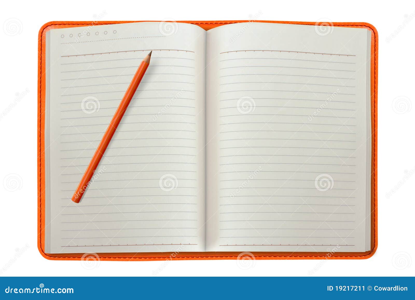 Orange Notebook with a Pencil Stock Image - Image of paper, notebook ...