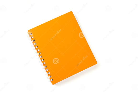 Orange Notebook with Space for Text Isolated on White Background Stock ...