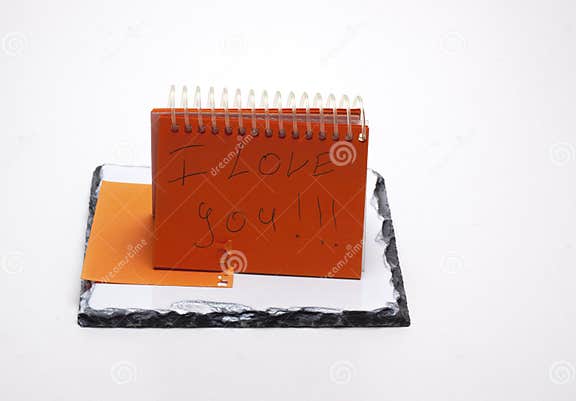Orange notepad stock image. Image of book, space, school - 93211219