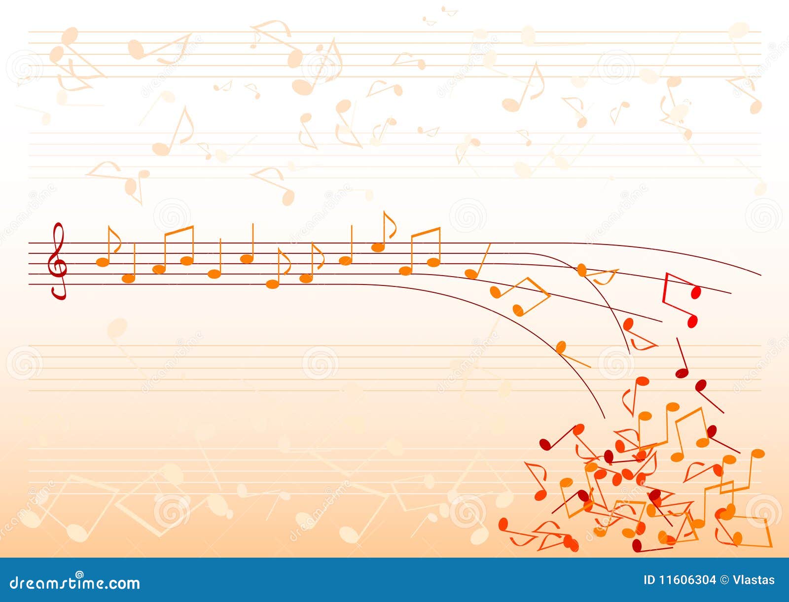 Orange notes stock vector. Illustration of music, curve - 11606304