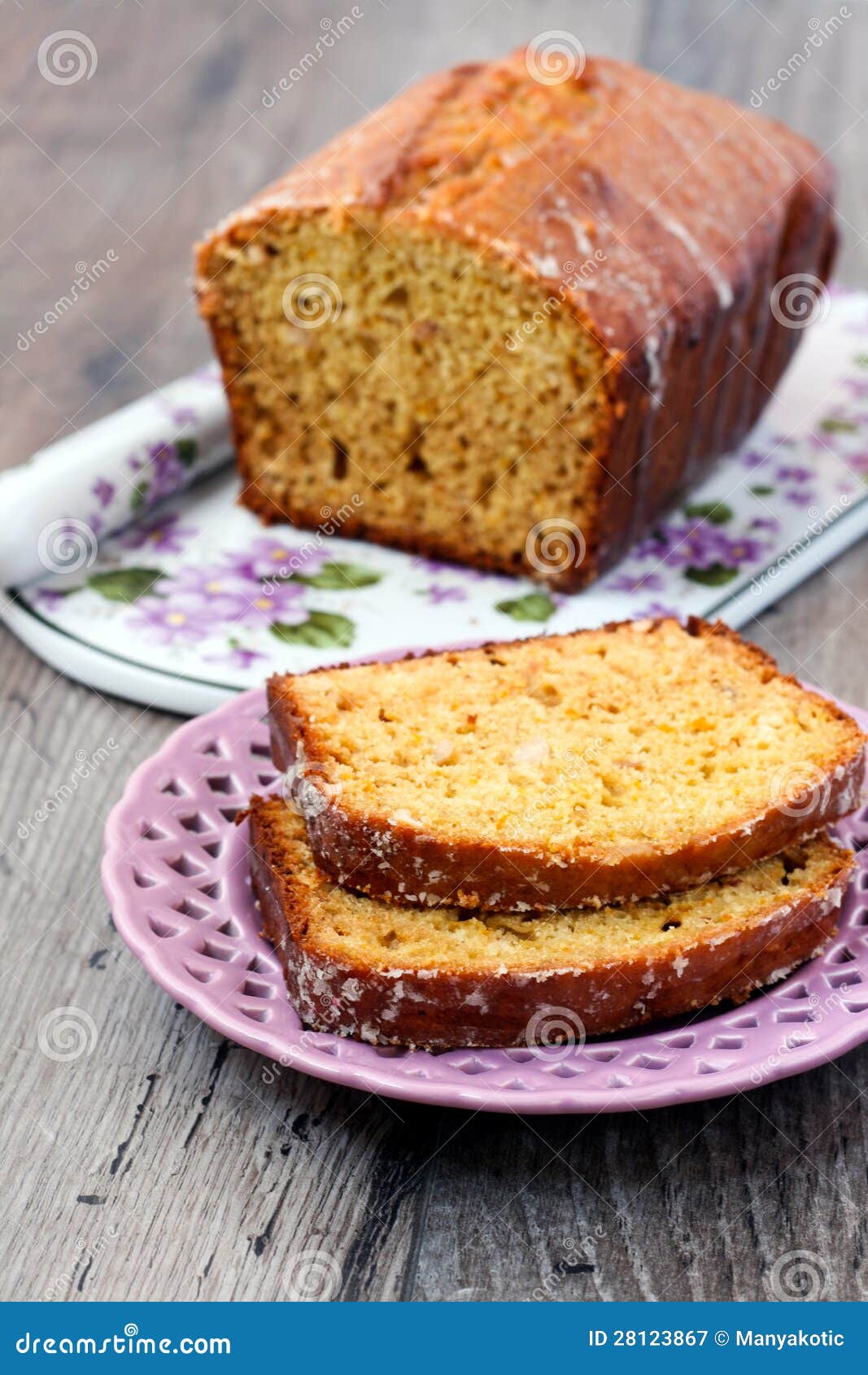 Orange nut tea bread stock image. Image of loaf, dessert - 28123867