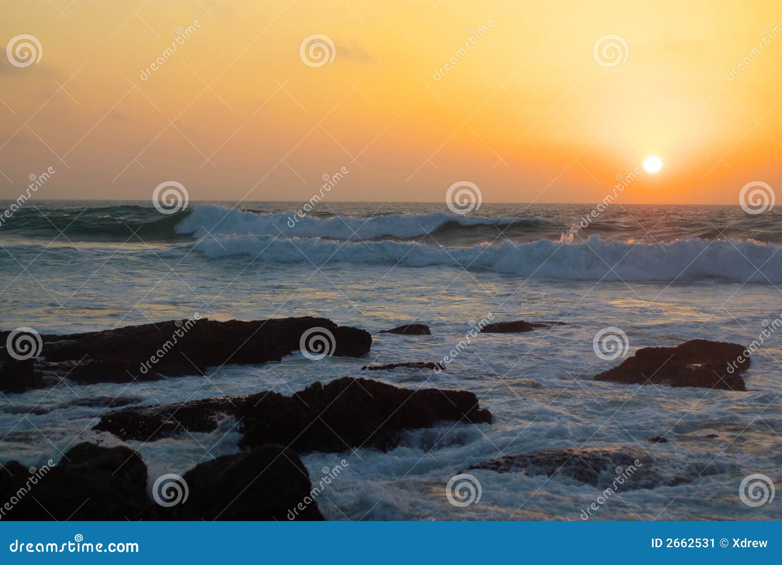 Orange ocean sunset stock image. Image of beauty, nature - 2662531