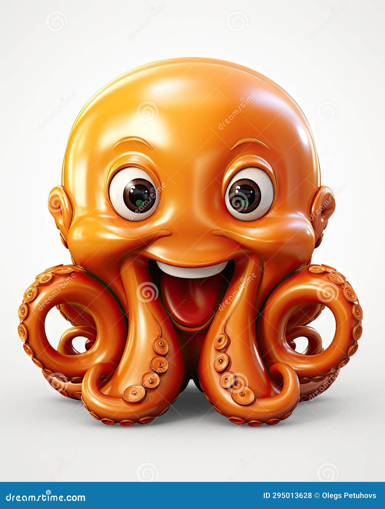 An Orange Octopus with Eyes and a Smile on Its Face. Generative Ai ...