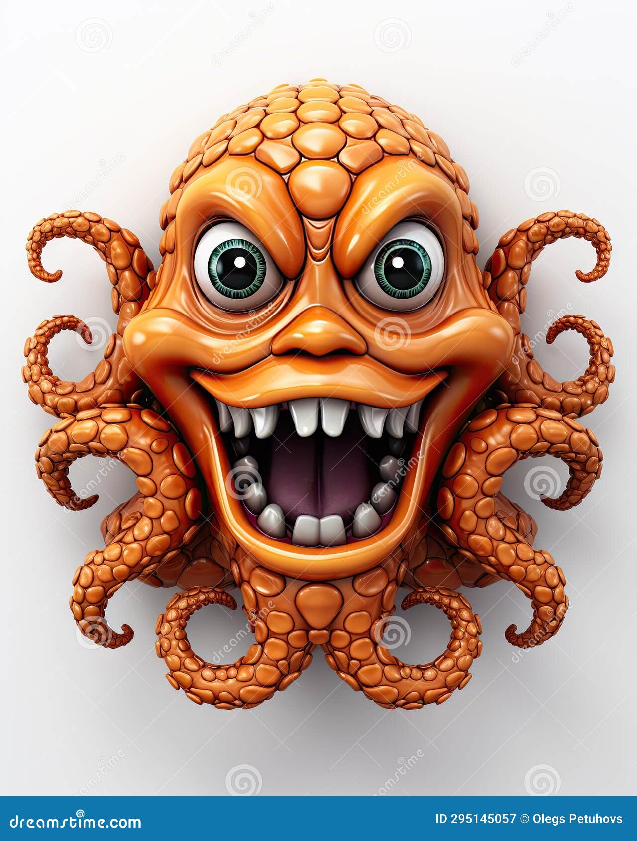 An Orange Octopus Mask with Large Eyes and a Mouth that Has Googly Eyes ...