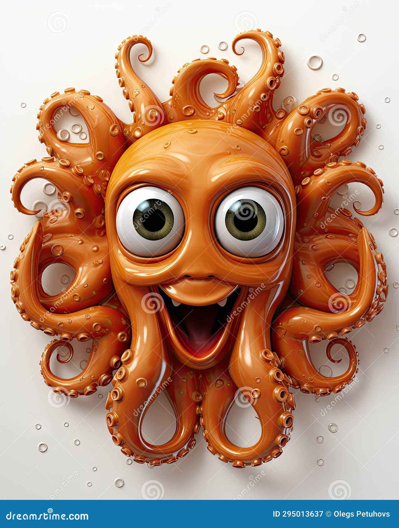 An Orange Octopus Mask with Eyes and a Smile on it S Face. Generative ...