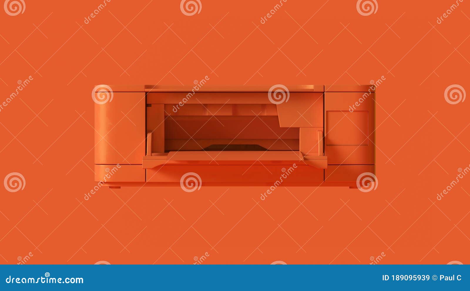 Orange Office Desktop Printer Stock Illustration - Illustration of ...