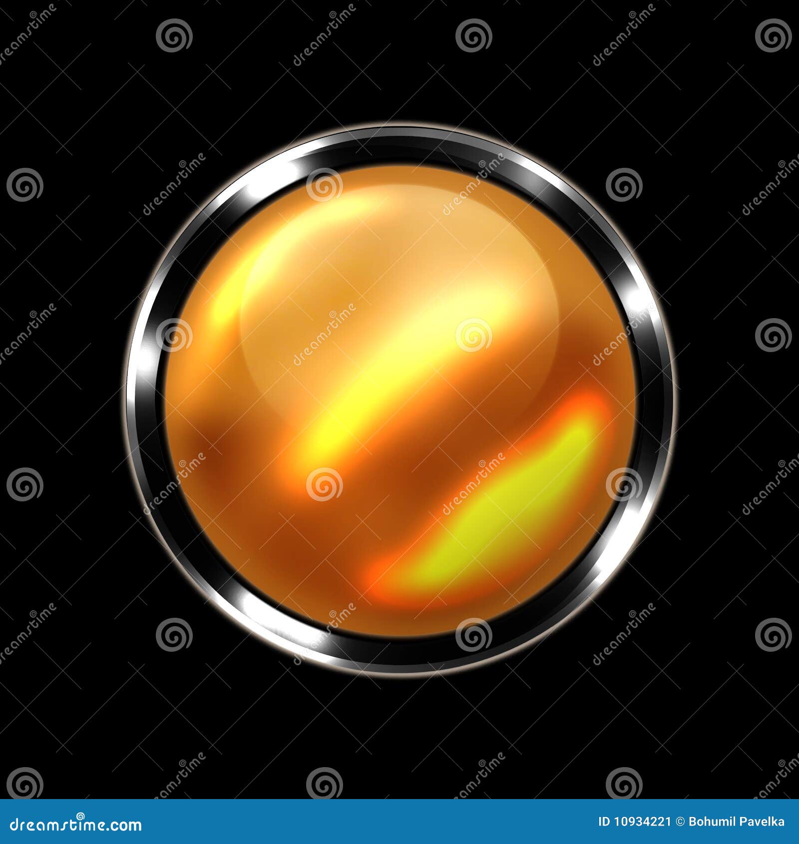 Orange orb with reflex stock illustration. Illustration of blank - 10934221